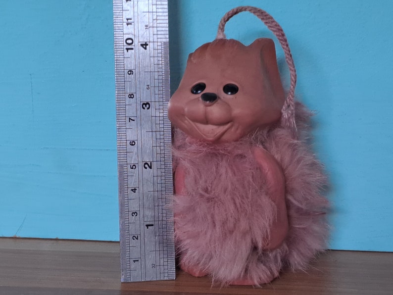 Vintage Vinyl Fluffy Fox Cub Troll Collectors Kitsch Toy - Pink With ...