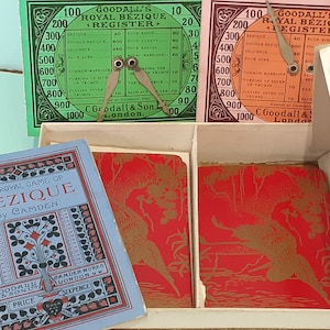 Antique Royal Game of Bezique by Goodall Camden Playing Card Box Set ...