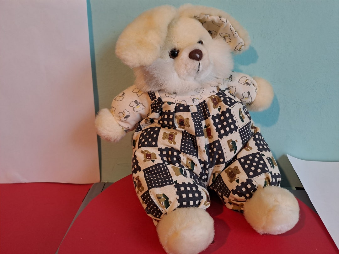 1980s PMS Fairground Prize Bunny White Rabbit Vintage Stuffed Plush ...