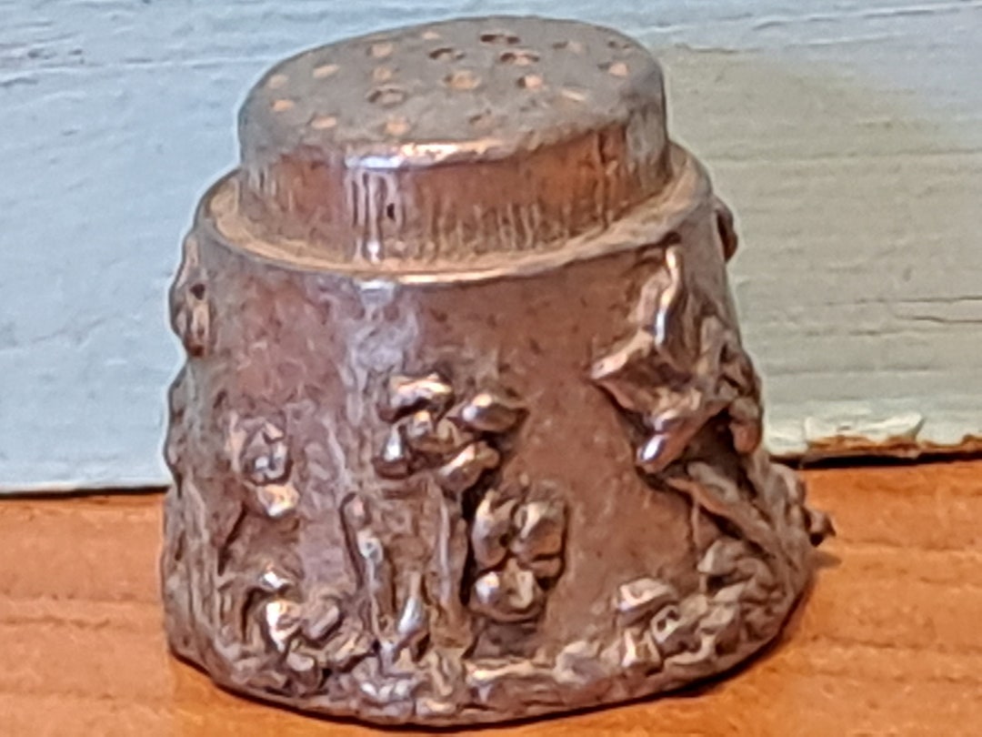 Antique Pewter Thimble Decorated With Flowers and Butterflies. - Etsy