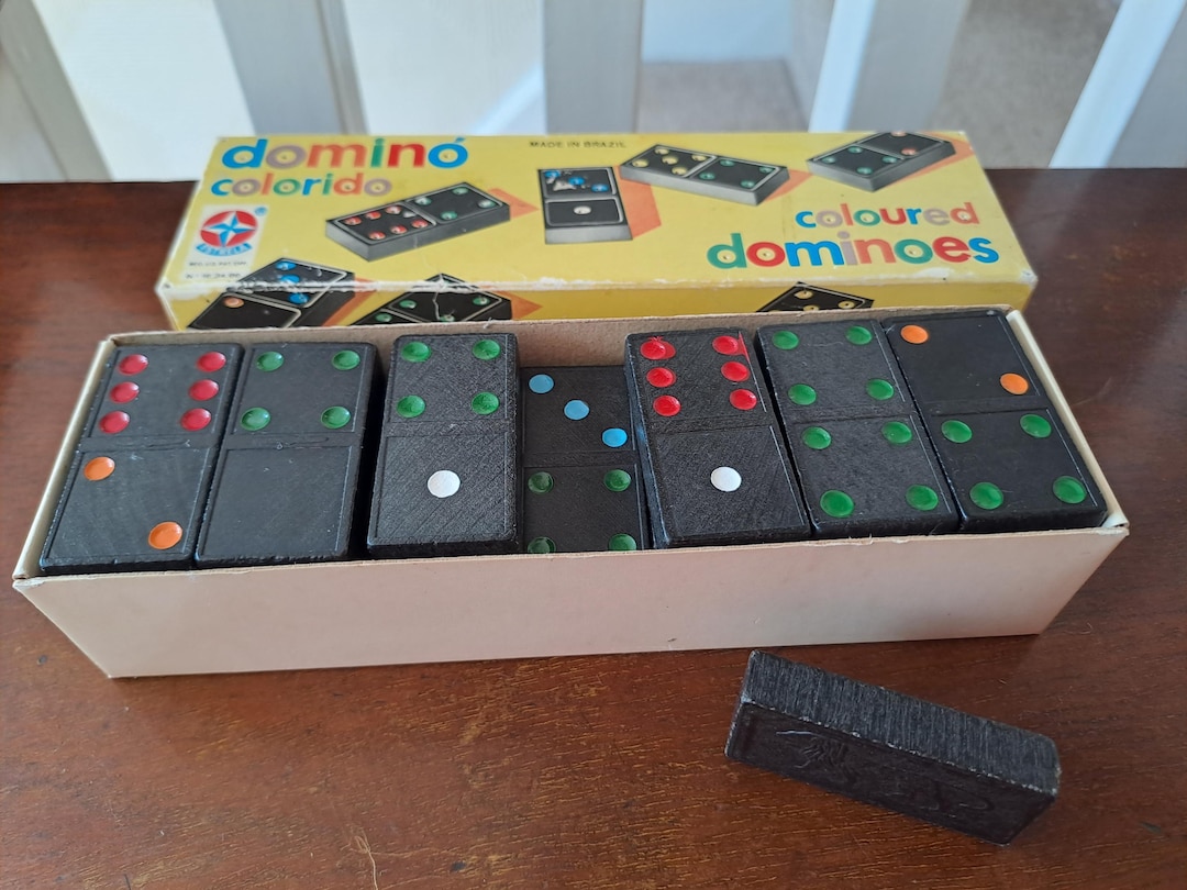 Estrela Coloured Dominoes Wooden Vintage Toy Game 1970s. - Etsy