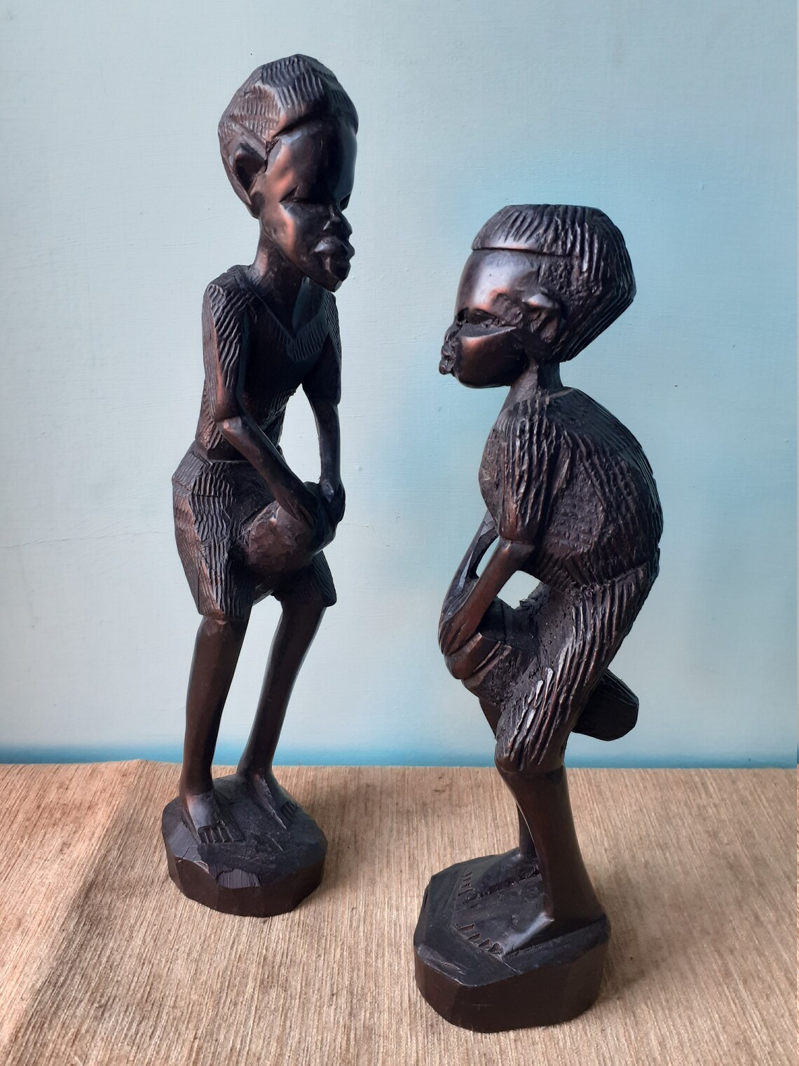 Pair of Hand Carved Ebony Heavy Hard Wood African Tribal Man - Etsy