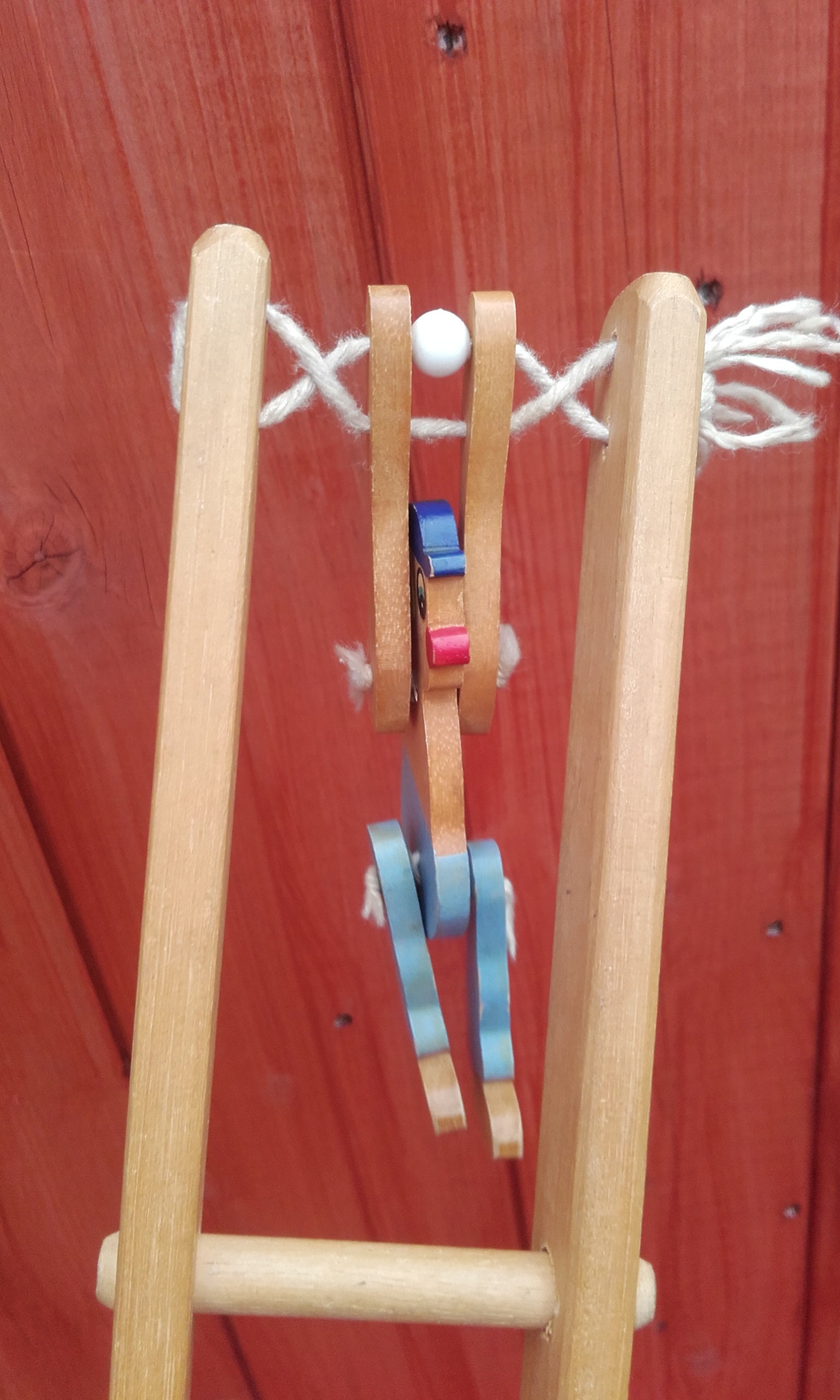 Clown Acrobat Wooden Spinning Articulated Vintage Toy Handmade | Etsy