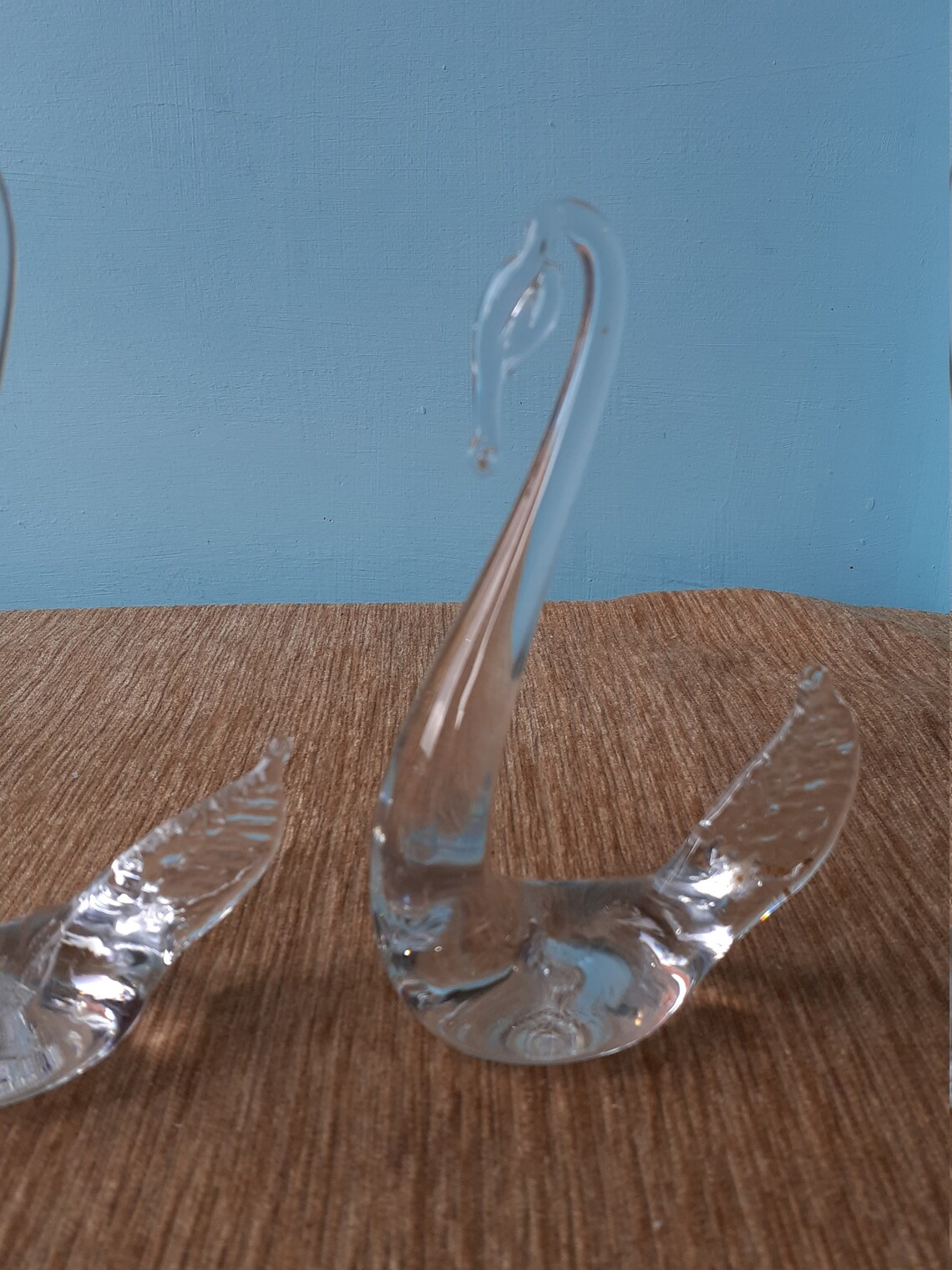 Set of Three Glass Swans Vintage Hand Blown Lead Crystal - Etsy
