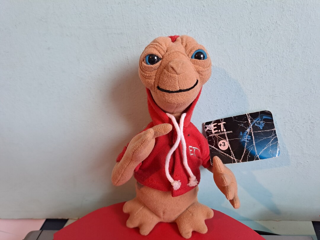 Vintage E.T. Extra Terrestrial Plush Stuffed Toy Doll in Hoodie With ...