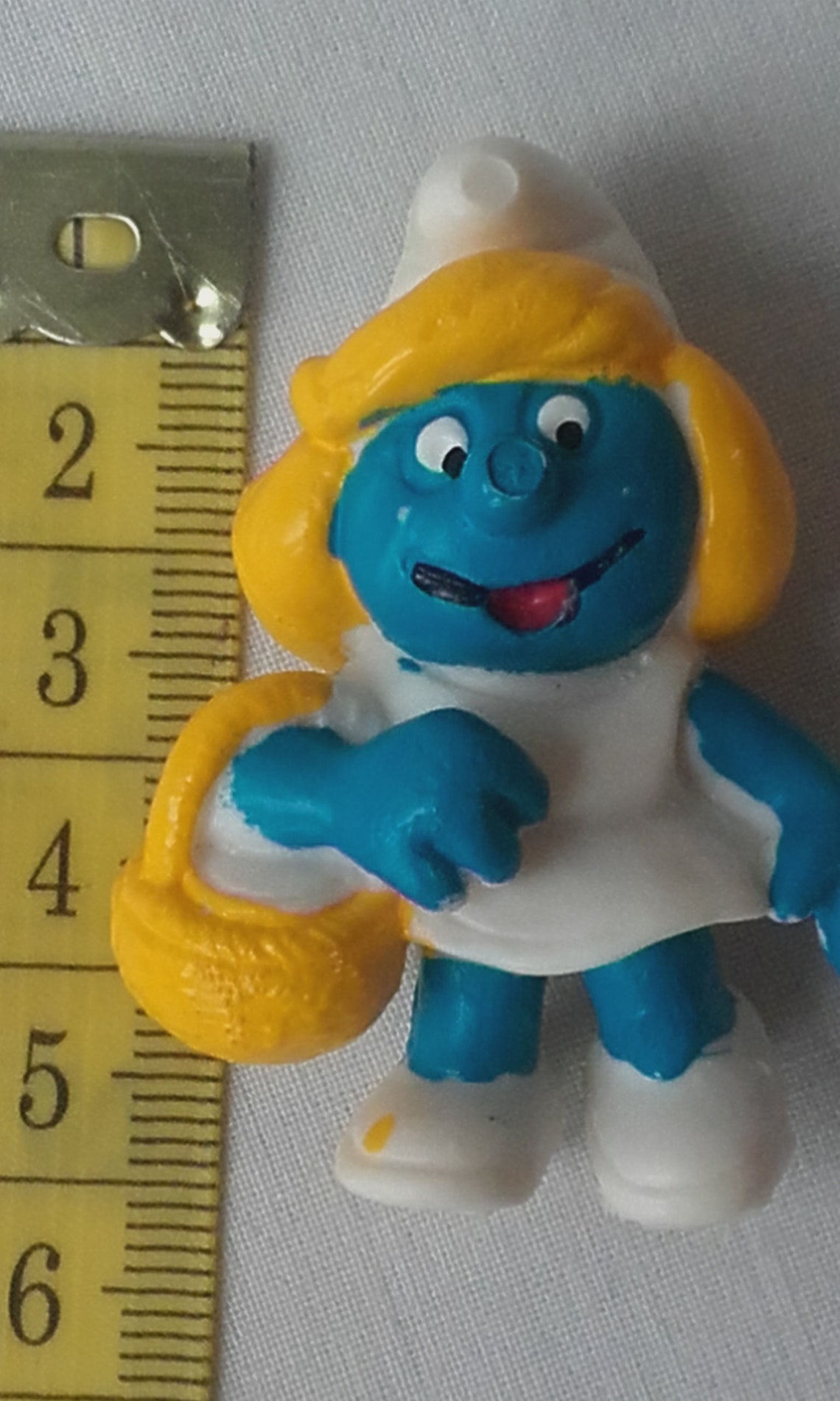 Vintage Smurf Smurfette with Basket Original Toy Figure | Etsy
