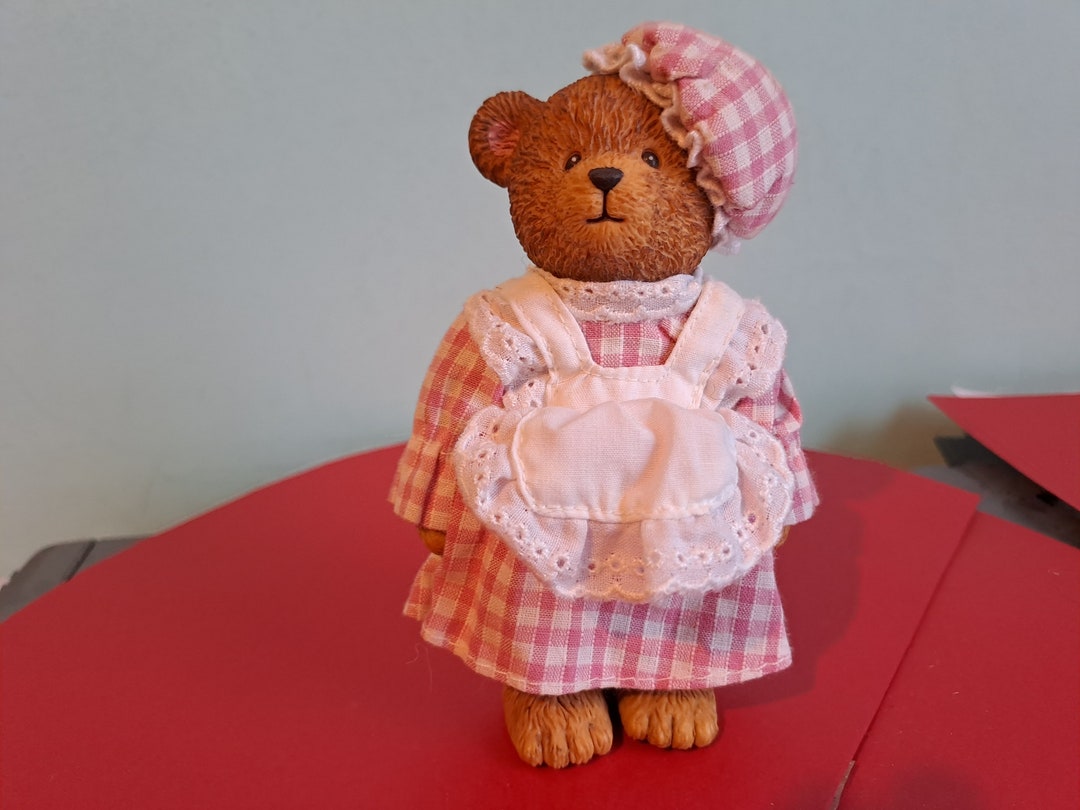 Maid Apron and Bonnet Russ Teddy Town Bear Collection Vintage Jointed ...