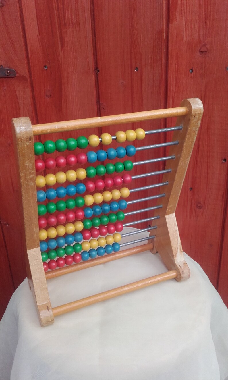 Educational Wooden Abacus Large Vintage Counting Brick Block - Etsy