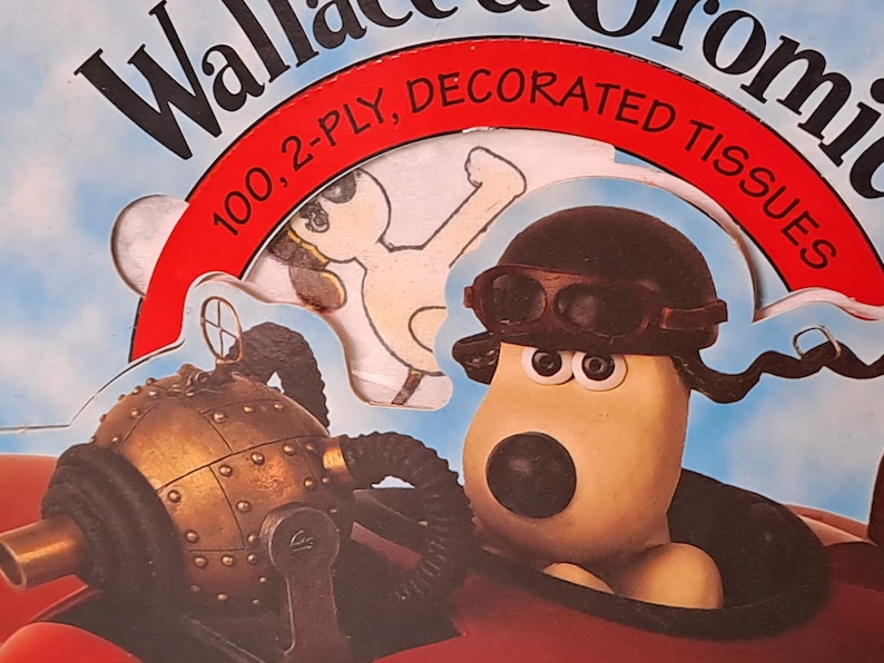 Official Original Wallace and Gromit Box of Man-size Tissues. Dough Gun ...
