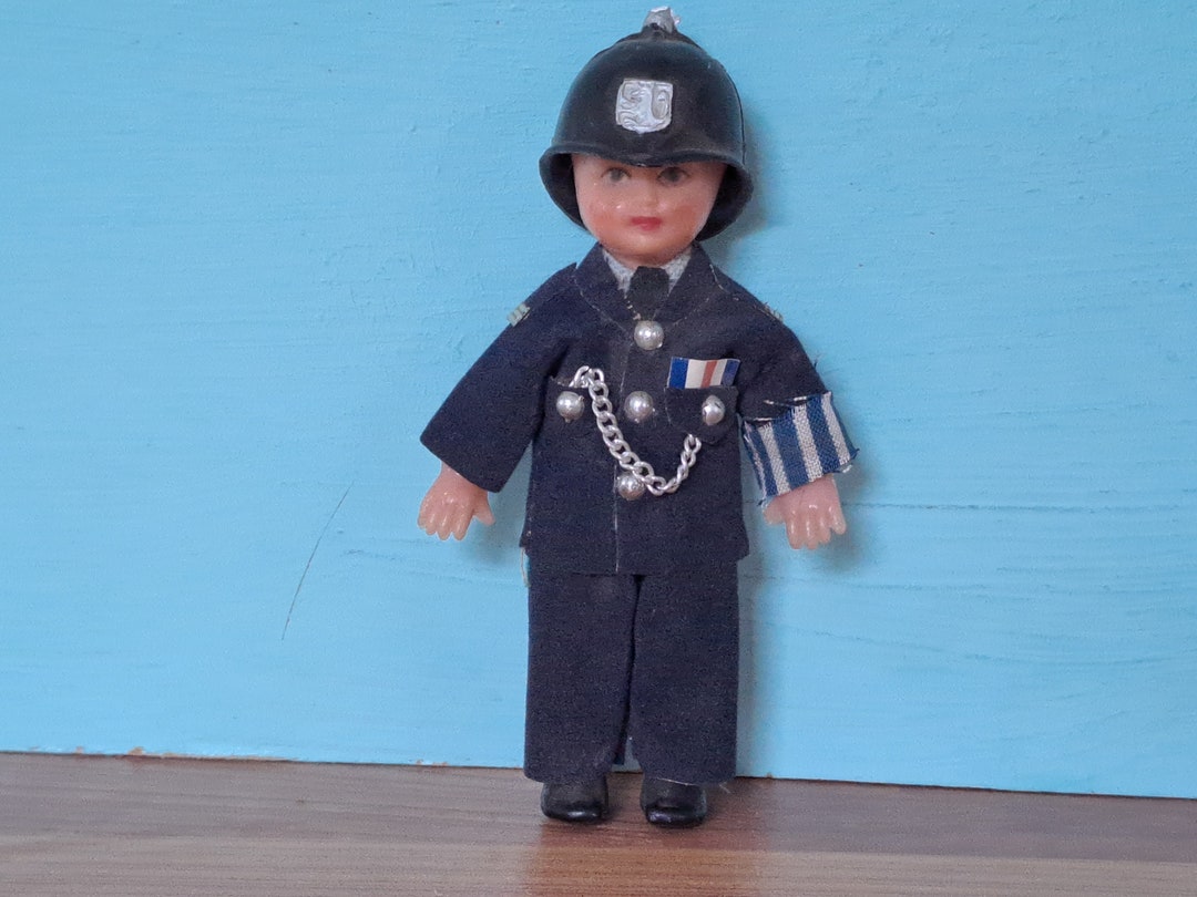 Policeman Boy Doll Vintage Uniform Costume Dolly Sleep Eyes Model ...