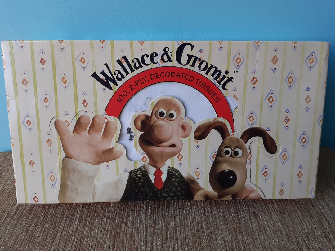 Original Wallace and Gromit Box of Man-size Tissues Depicting Shaun the ...