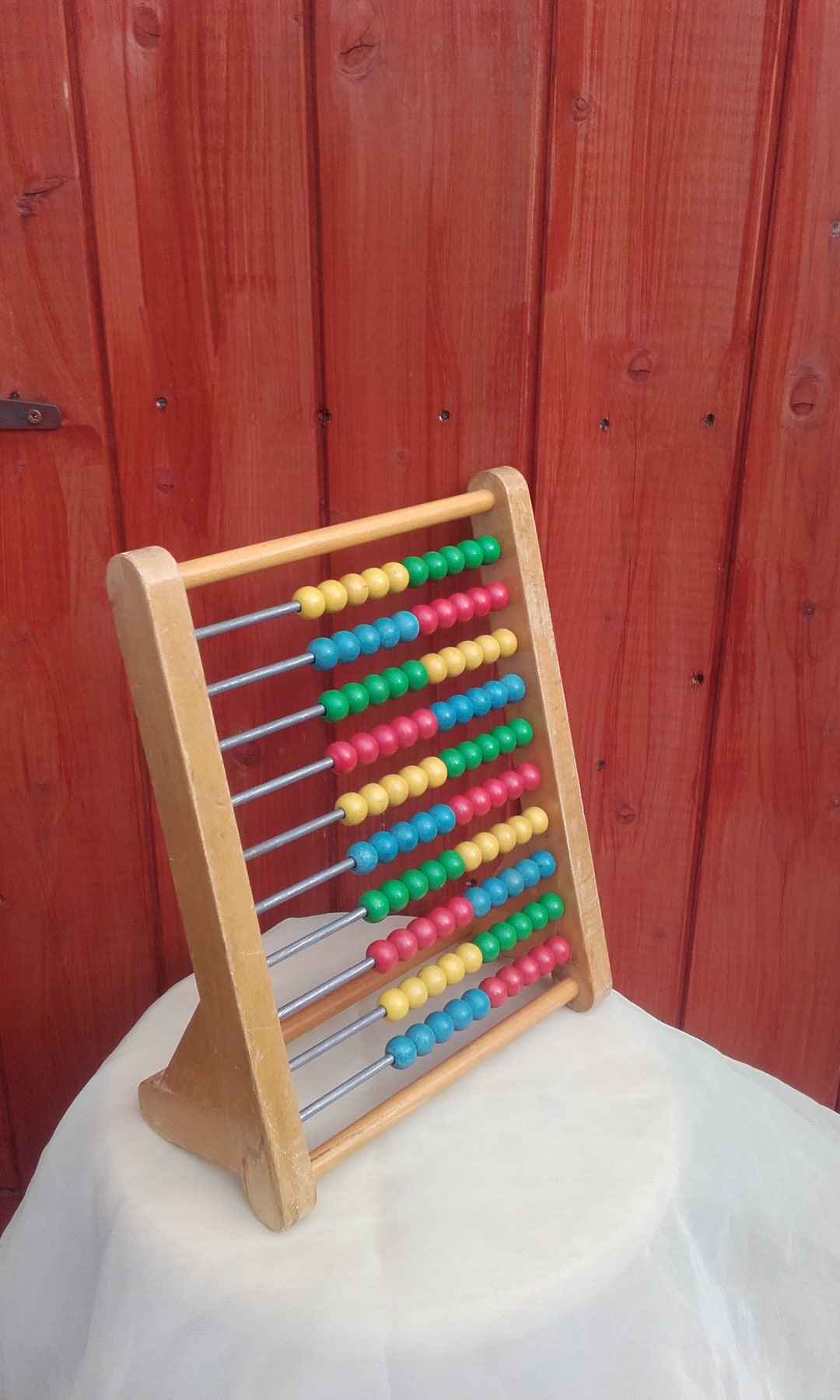 Educational Wooden Abacus, Large Vintage Counting Brick Block Frame ...