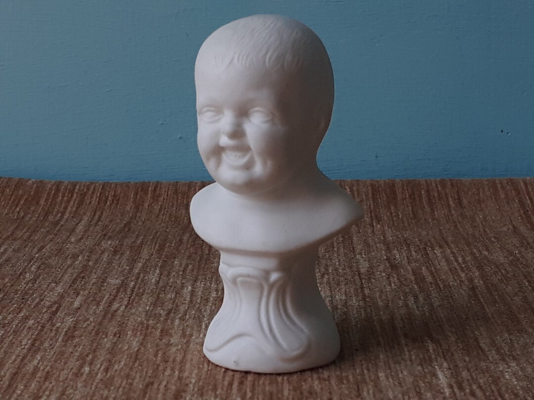 Bust of Cheeky Laughing Boy - Child Figure in Porcelain. - Etsy