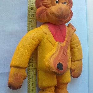 Vintage Bendy Jacko the Monkey With Guitar Foam Rubber Toy Figure 1960s ...