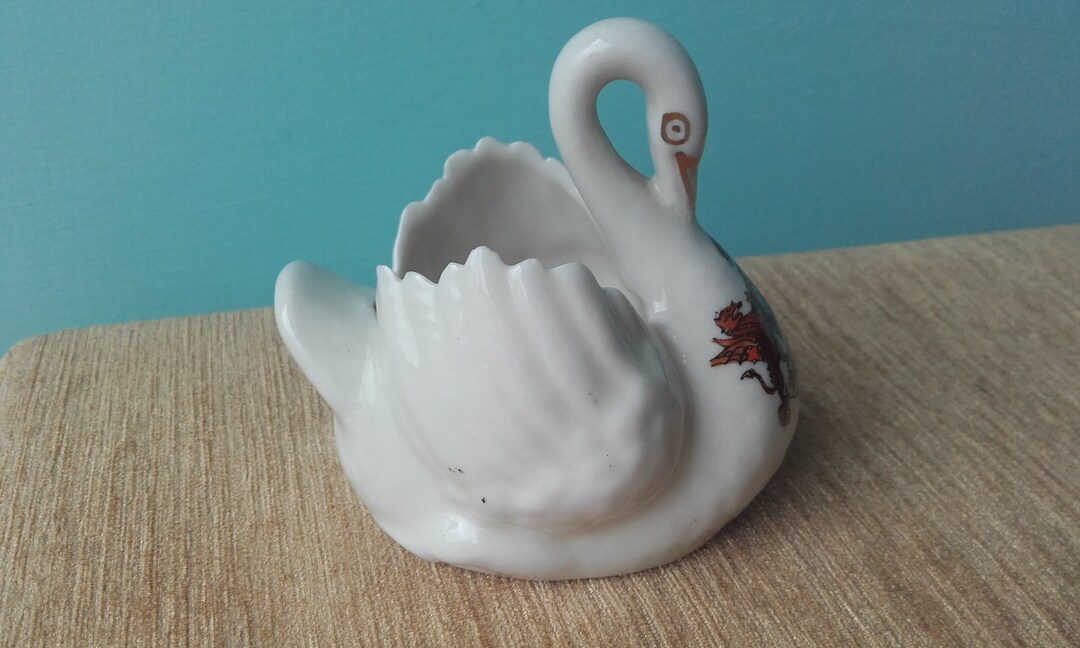 Florentine China Swan Pot Crestware London England Souvenir Vintage ...