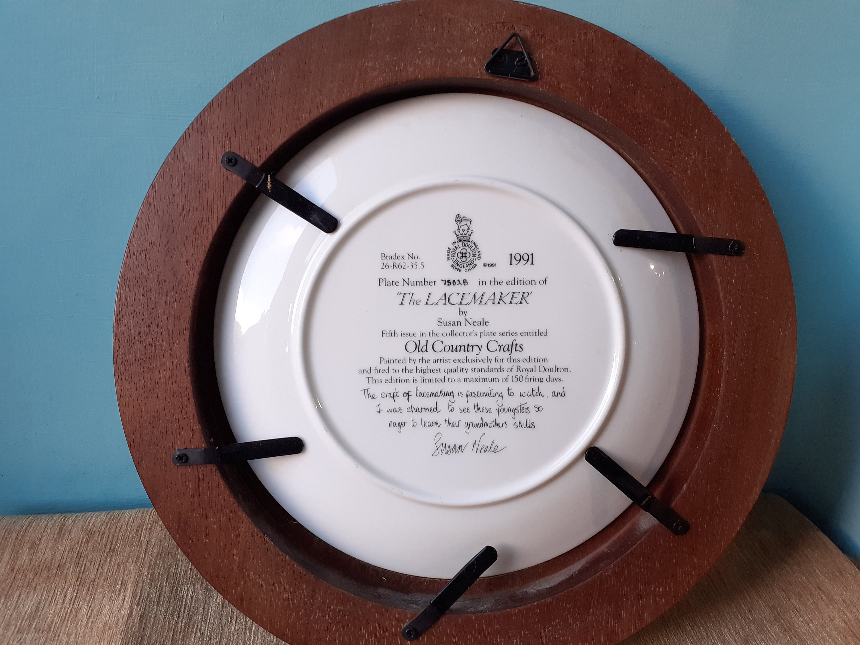 Framed Royal Doulton the Lacemaker Plate Signed Susan Neale | Etsy