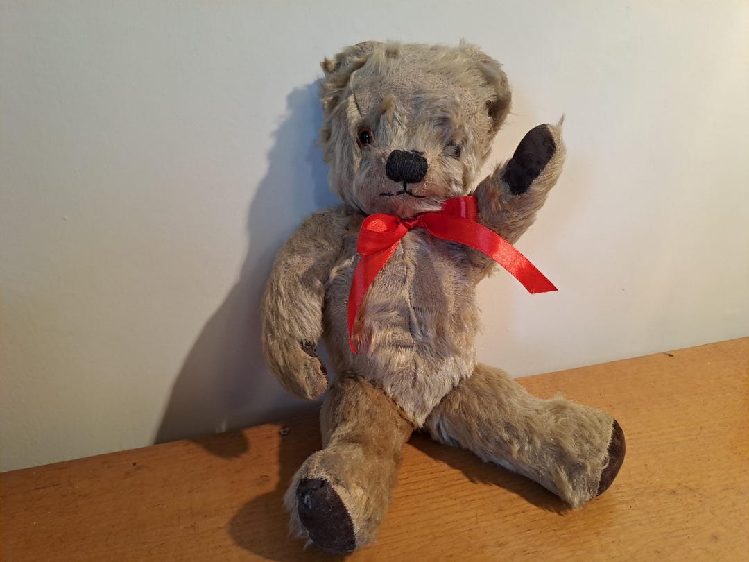 Chad Valley Vintage Mohair Teddy Bear Toy - Stitched Nose and Mouth ...