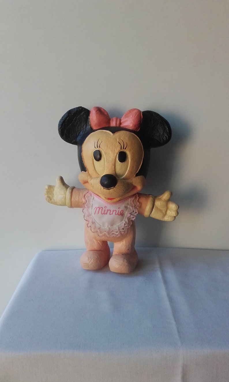 Vintage Bendy Baby Minnie Mouse in Bib Foam Rubber Toy Figure | Etsy