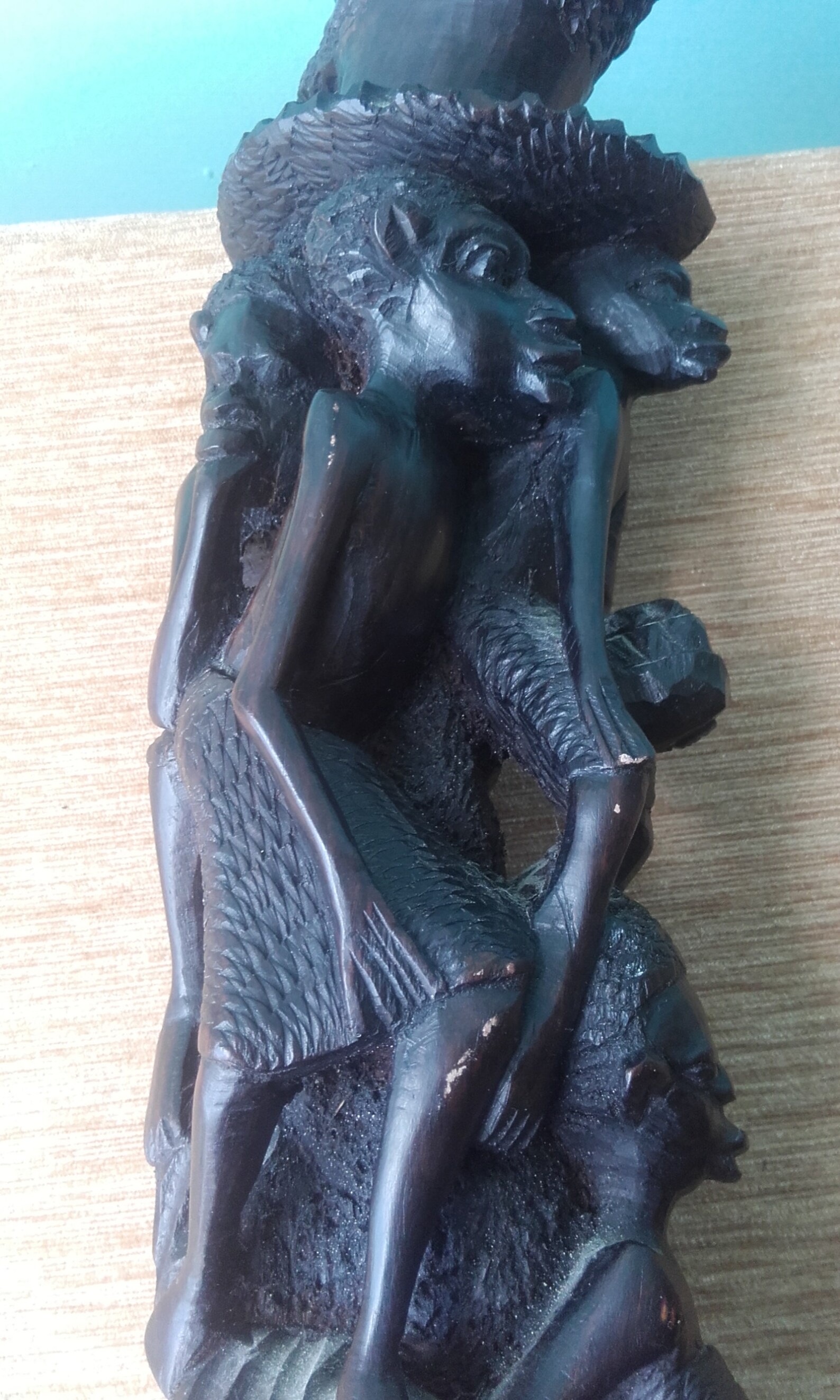 Huge Family Tree of Life. Vintage African Makonde Ebony Wood Carved ...