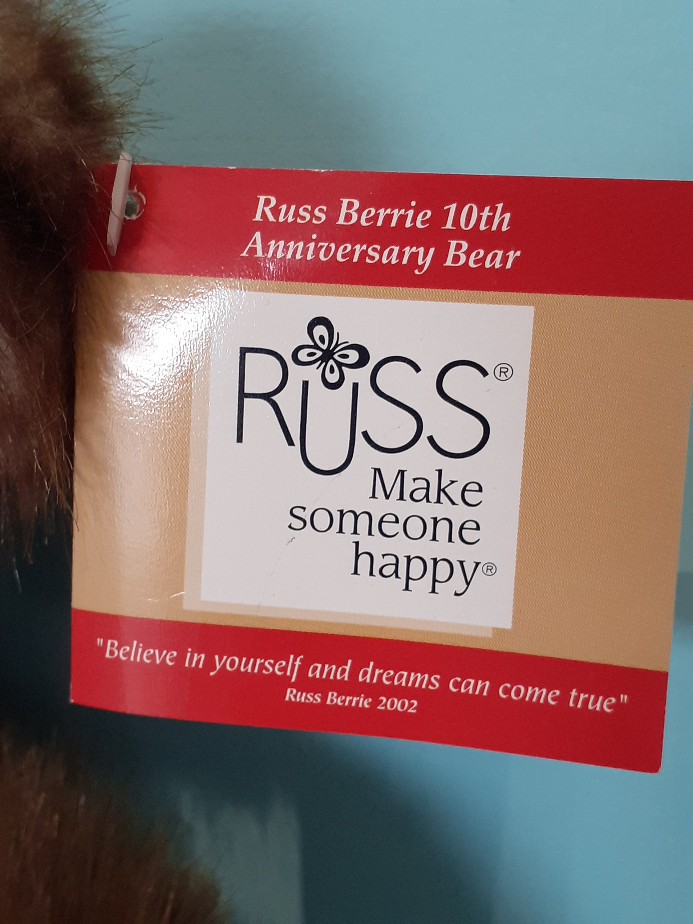 Ebbets Limited Edition 10th Anniversary Russ Berrie Teddy Bear - Etsy