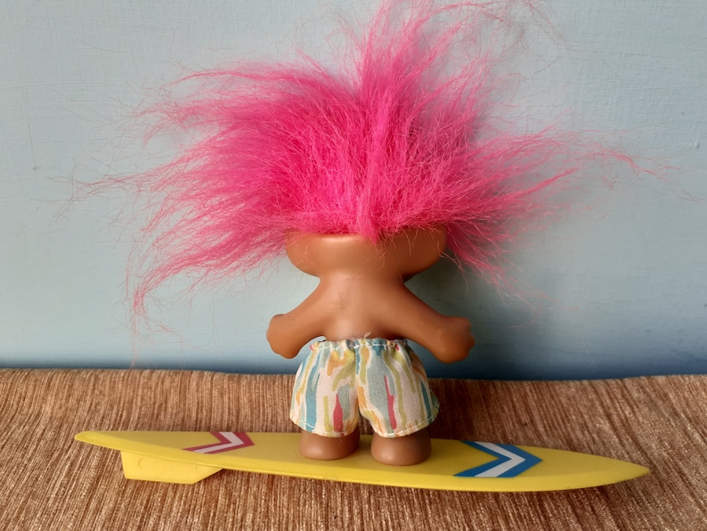Russ Surfing Troll Vintage Toy Original Pink Hair Brown Eyes | Etsy