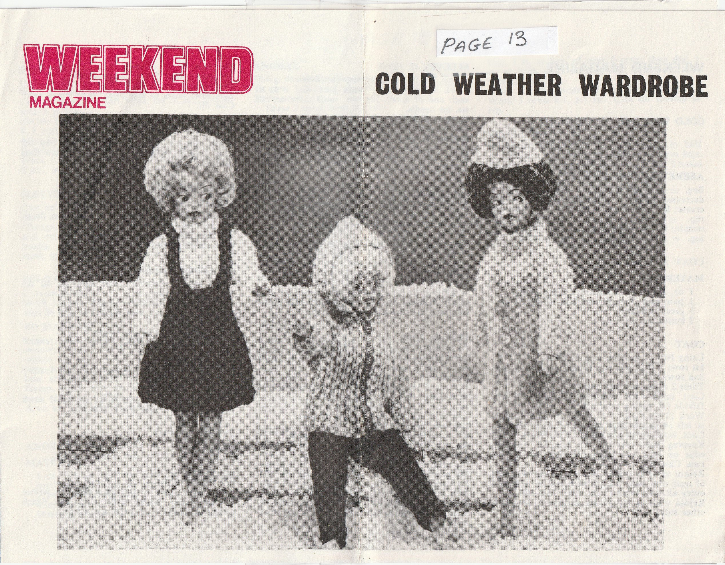 PDF 9 Vintage Outdoor Dolls Clothes Knitting Patterns From 1969 - Cold ...