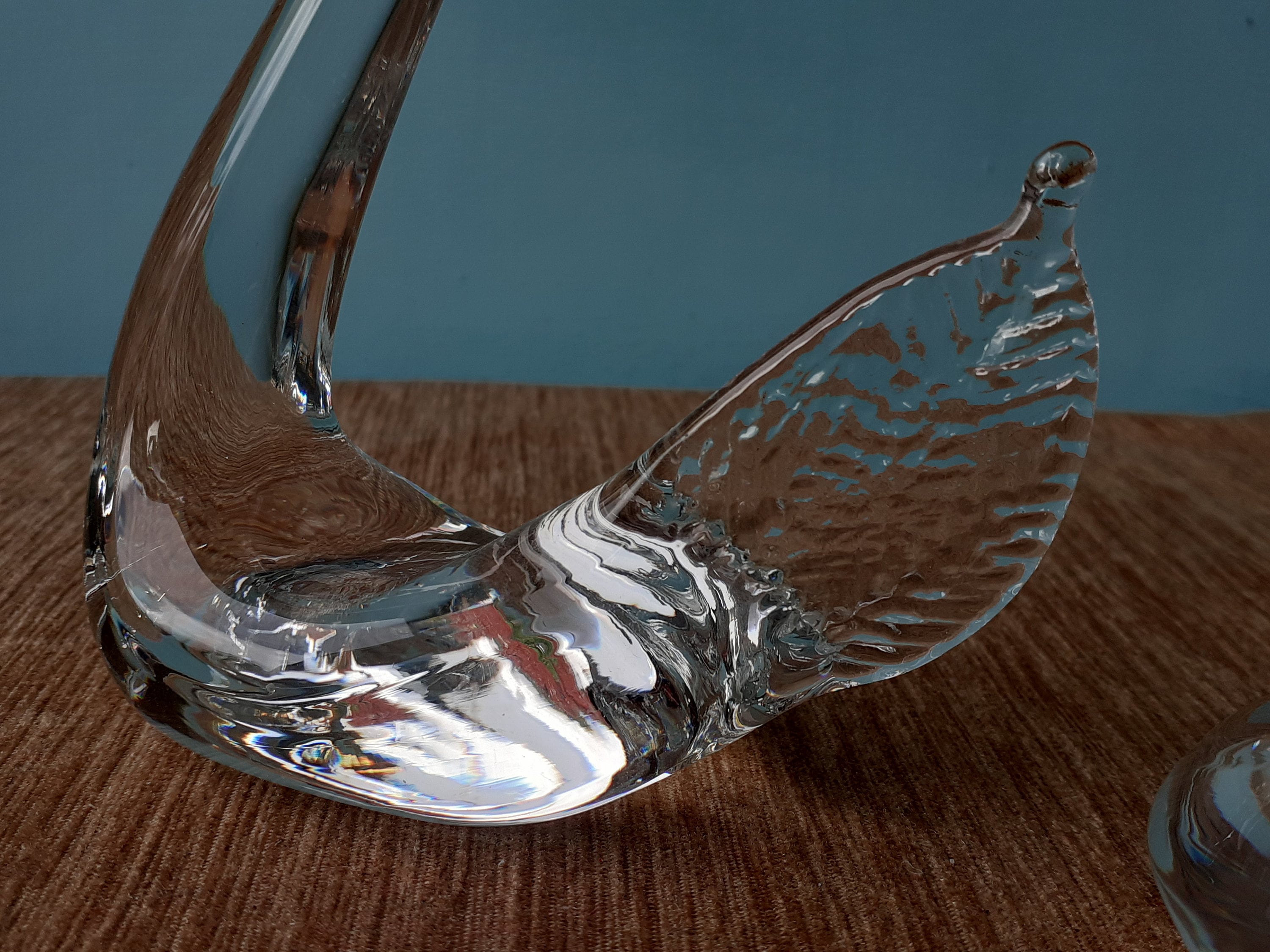 Set of Three Glass Swans Vintage Hand blown Lead Crystal | Etsy