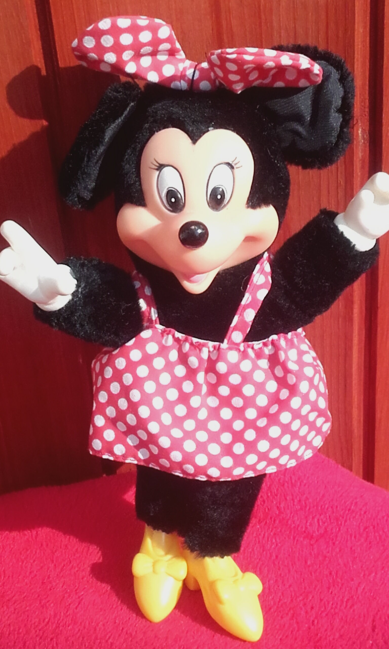 Minnie Mouse Plush Toy in Polka Dot Red and White Dress With | Etsy