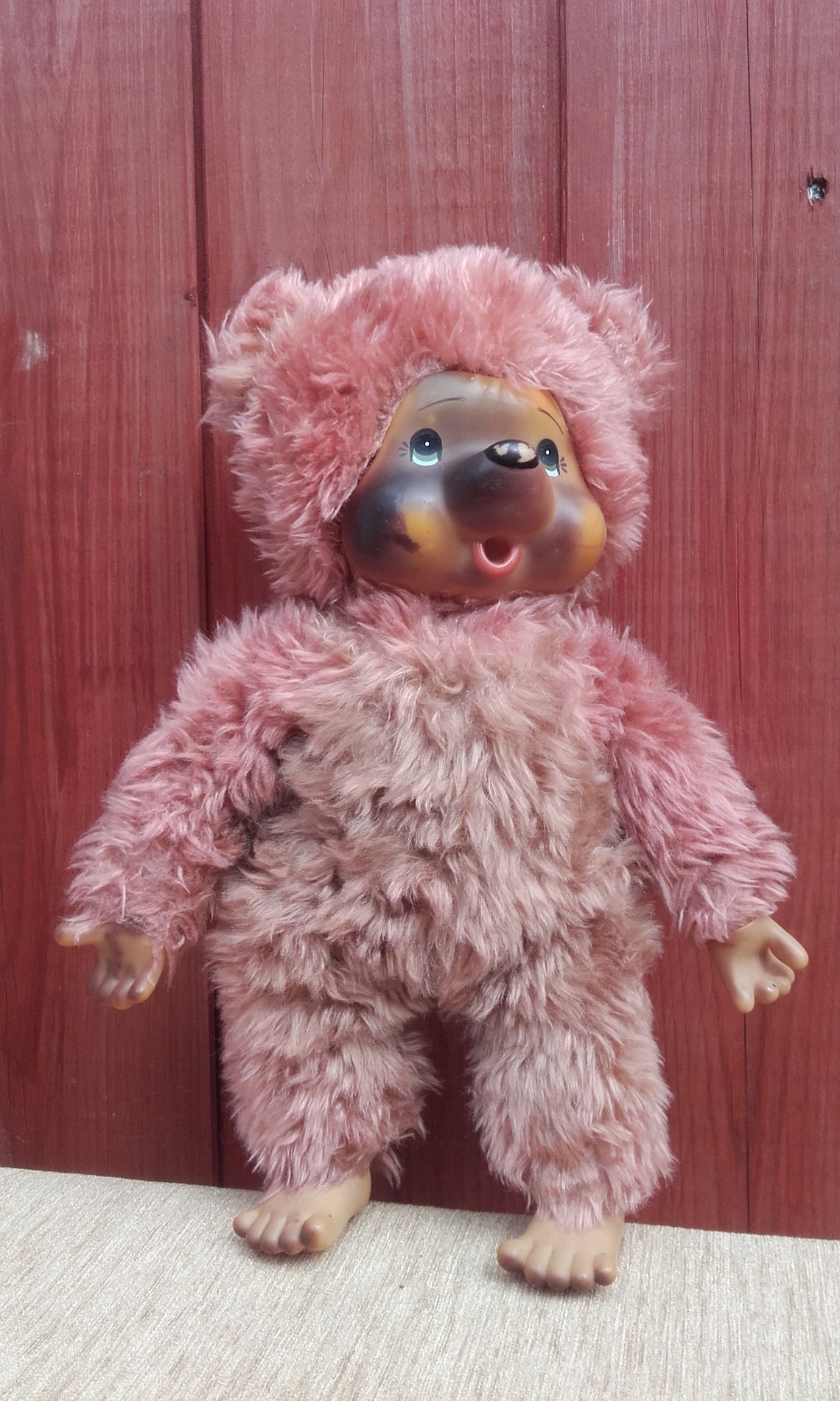 Pink Monchichi Monchhichi Teddy Bear Monkey Super Cute Soft - Etsy UK