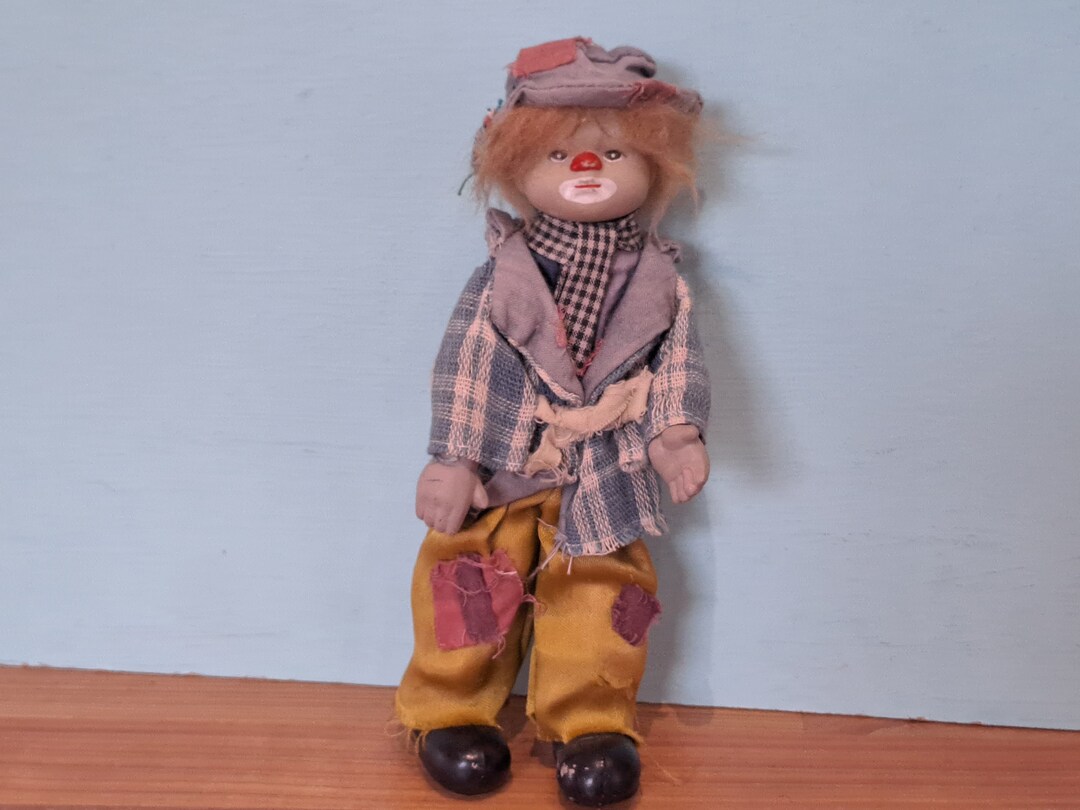 Vintage Porcelain Clay Sad Hobo Clown Collectable Doll Figure Tramp Man ...