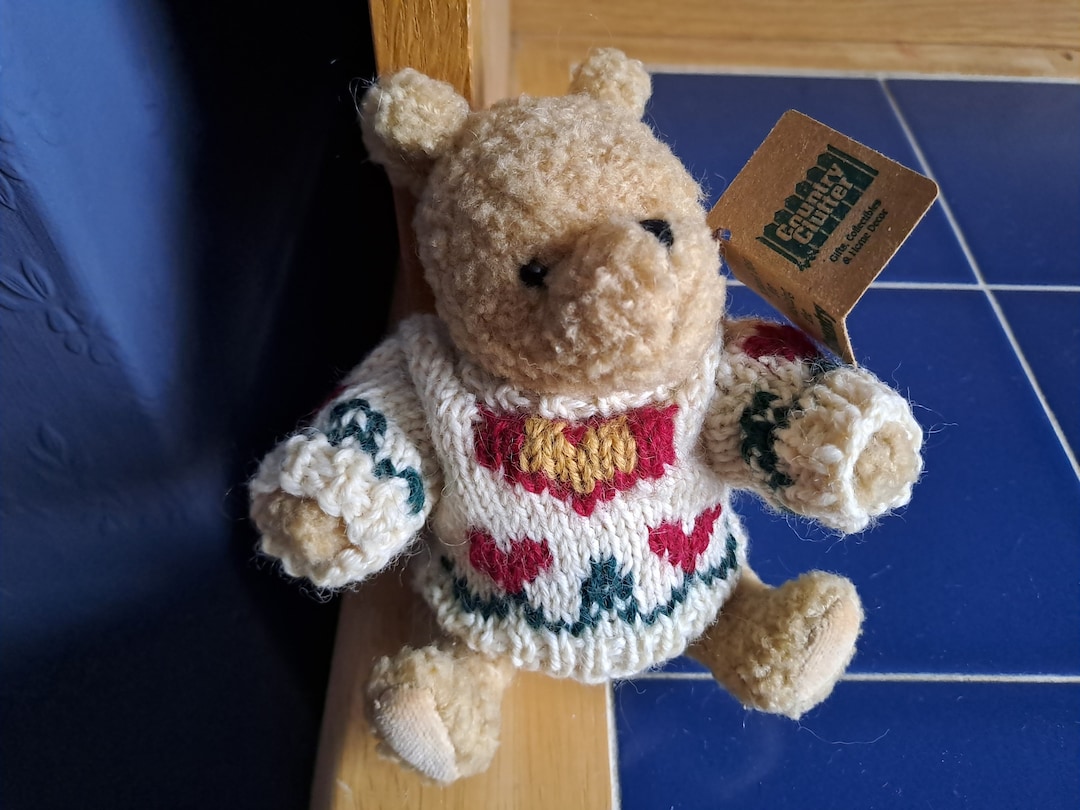 Mini Gund Disney Winnie the Pooh Jointed Teddy Bear in Jumper - Vintage ...