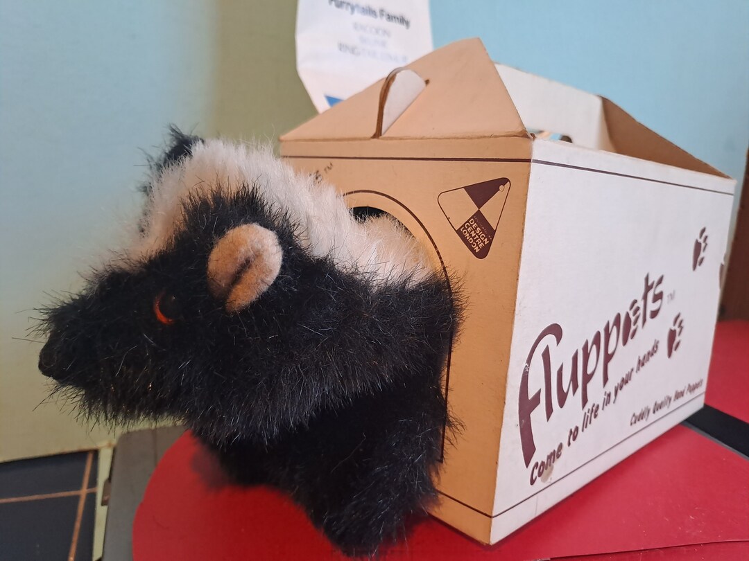 Rare Vintage Fluppets Skunk Puppet Toy Soft Stuffed Plush With Original ...