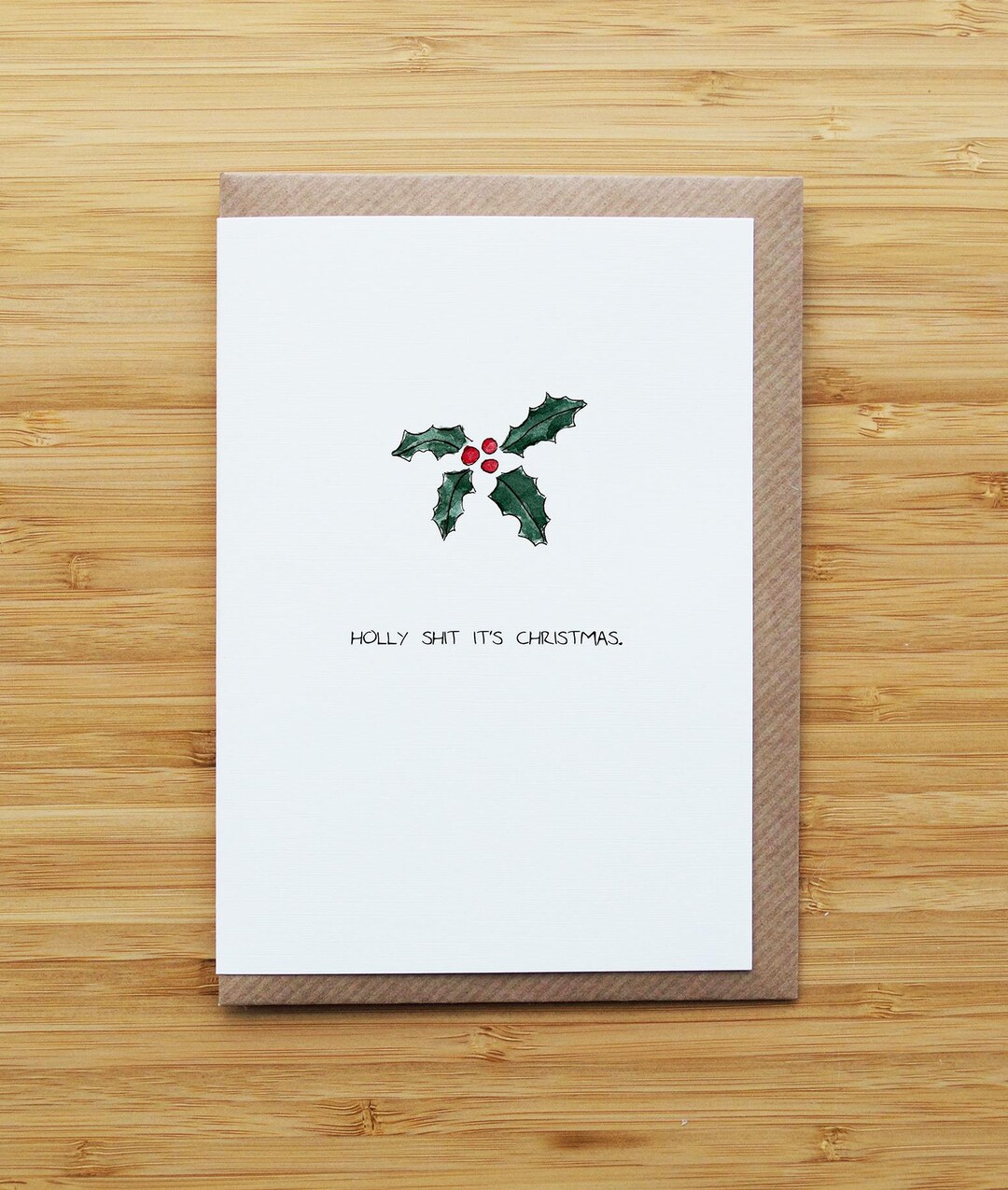 Holly Shit Christmas Card - Etsy Sweden