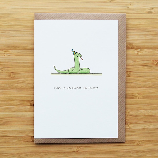 Snake Birthday Cards - Etsy UK