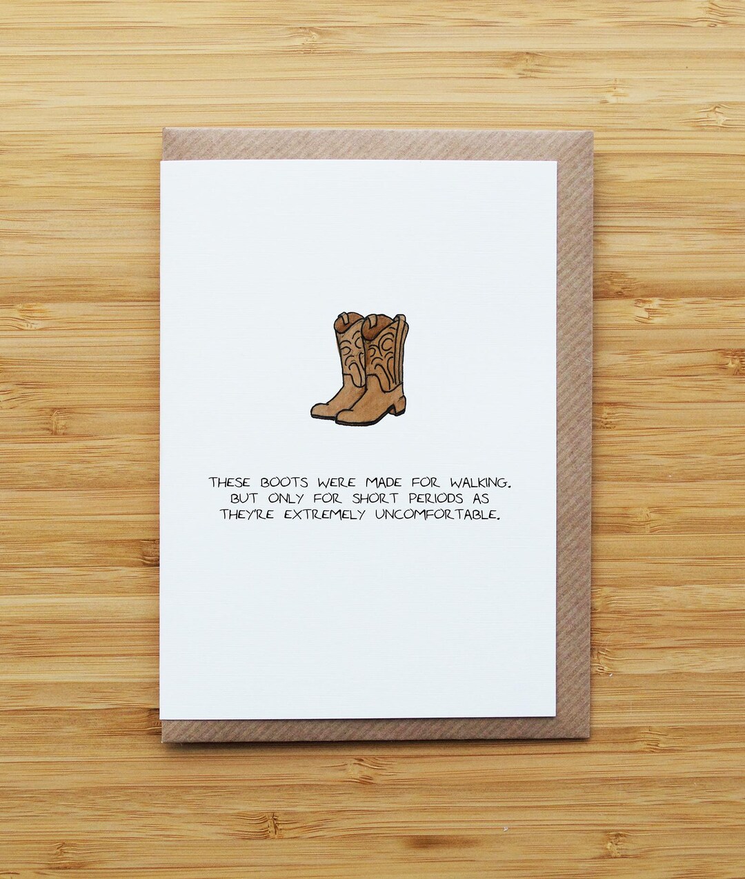 Cowboy Boots Card - Etsy UK