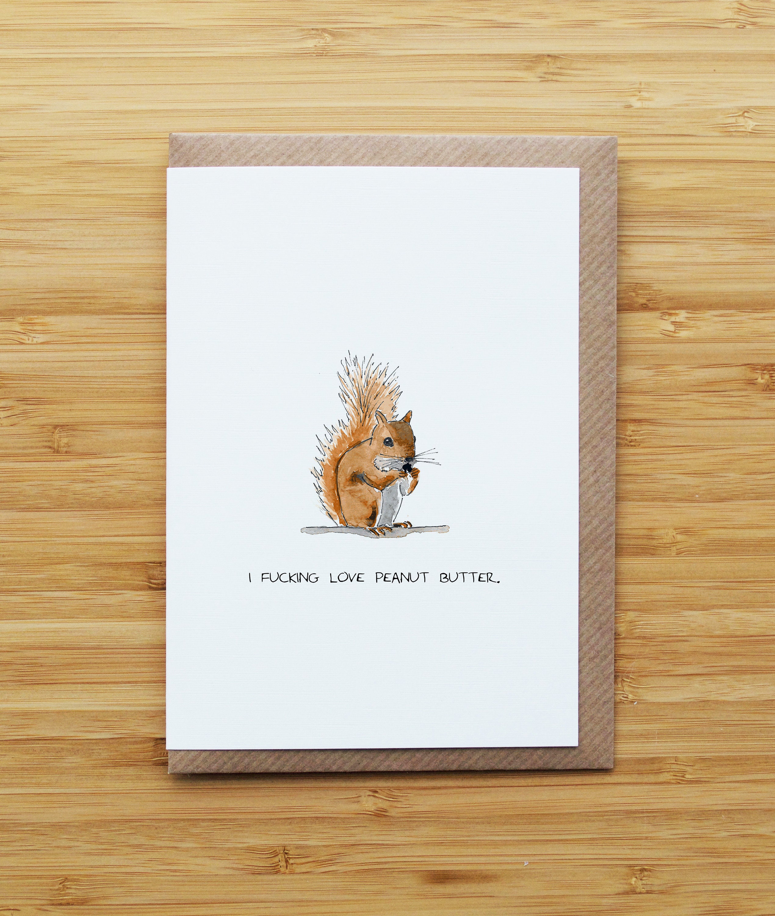 Peanut Butter Squirrel Card or Print | Etsy