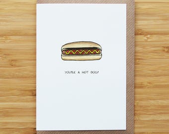 Hot Dog Card - Etsy