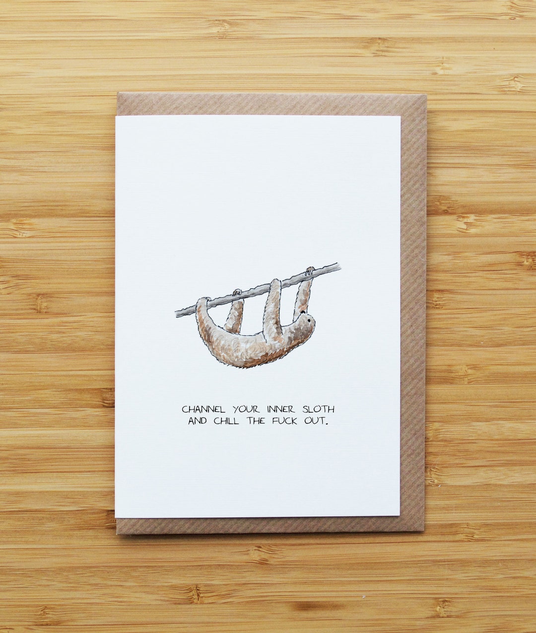Sloth Chill Out Card - Etsy
