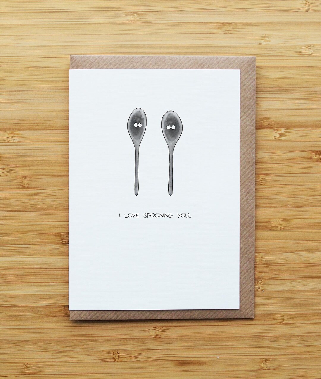 I Love Spooning You Card - Love & Valentines - Recycled Card - Etsy