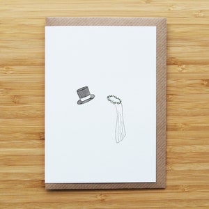 Wedding Top Hat and Veil Card - Etsy