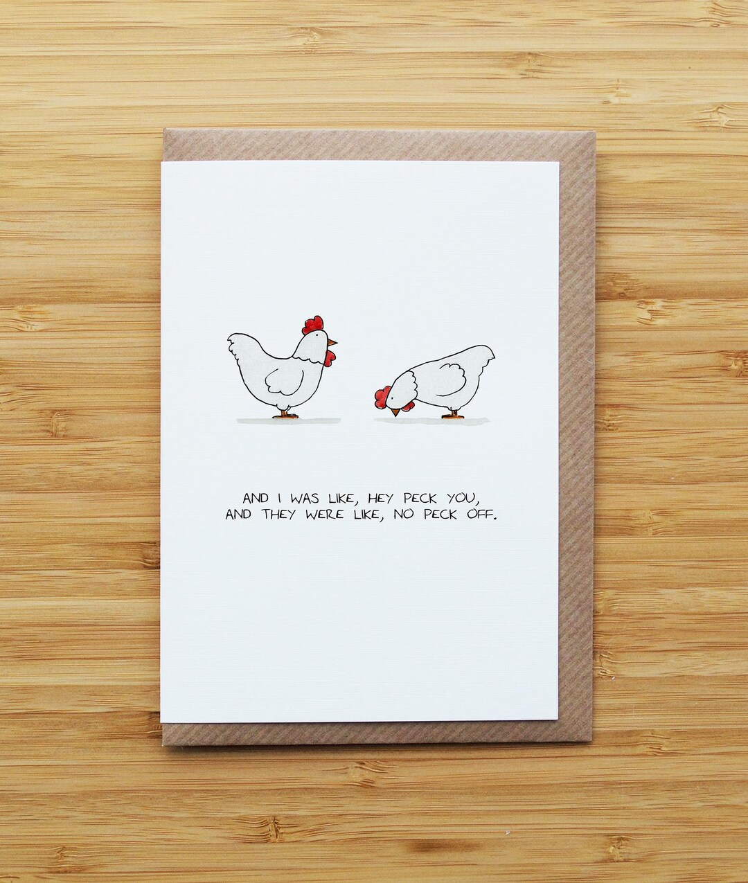 Rude Chickens Card - Funny - Birthday - Recycled Card - Etsy
