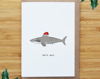 Great White Shark Christmas Cards Shark Watercolor Shark Painting ...