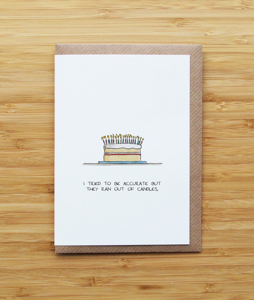 Too Many Candles Cake Card - Etsy