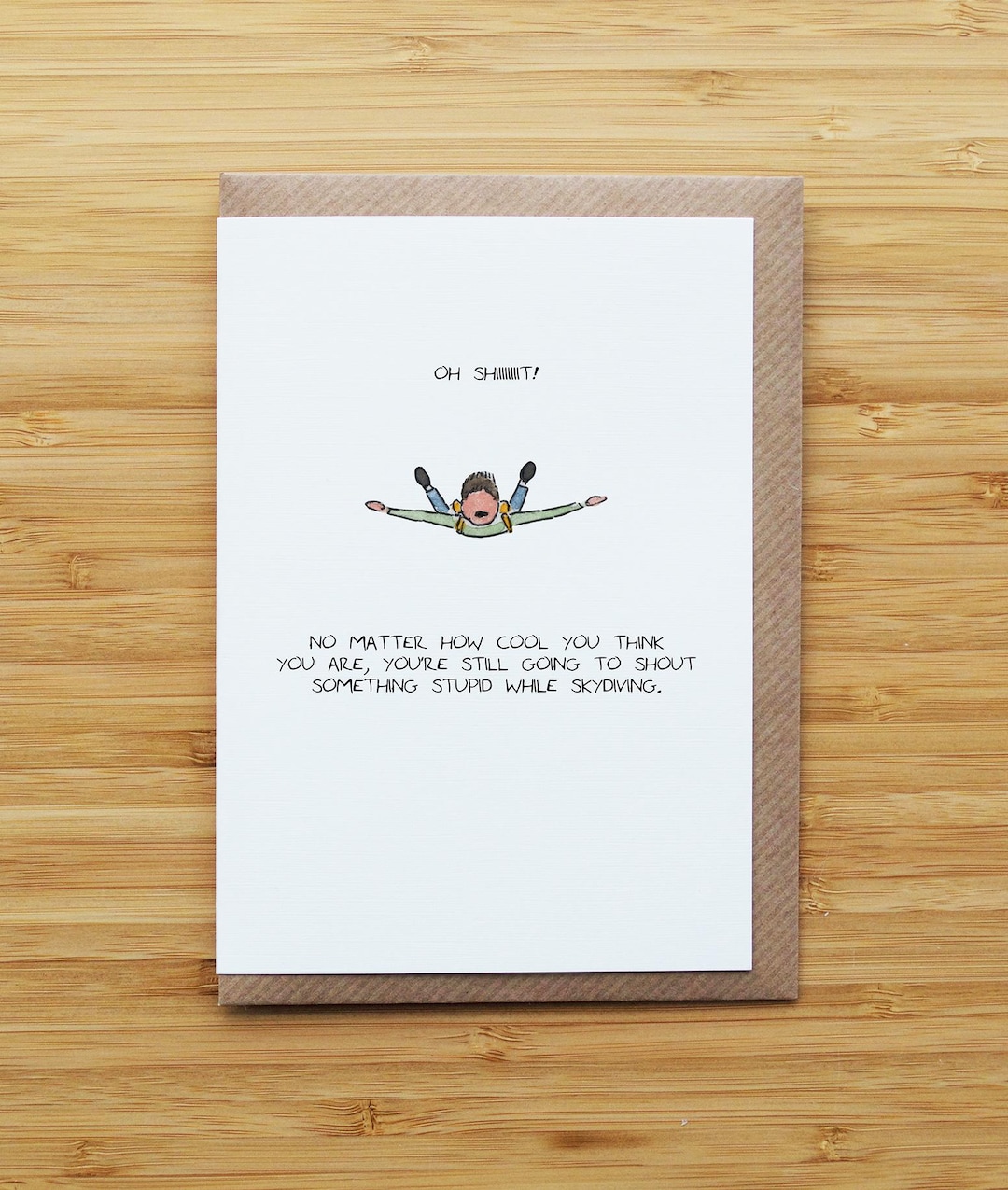 Skydiving Card - Funny - Extreme Sports - Recycled Card - Etsy