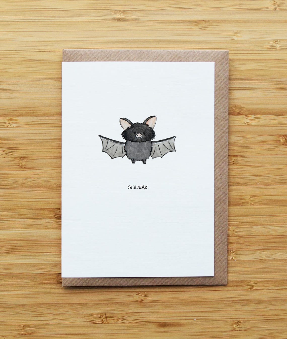Bat Card - Cute - Recycled Card - Etsy