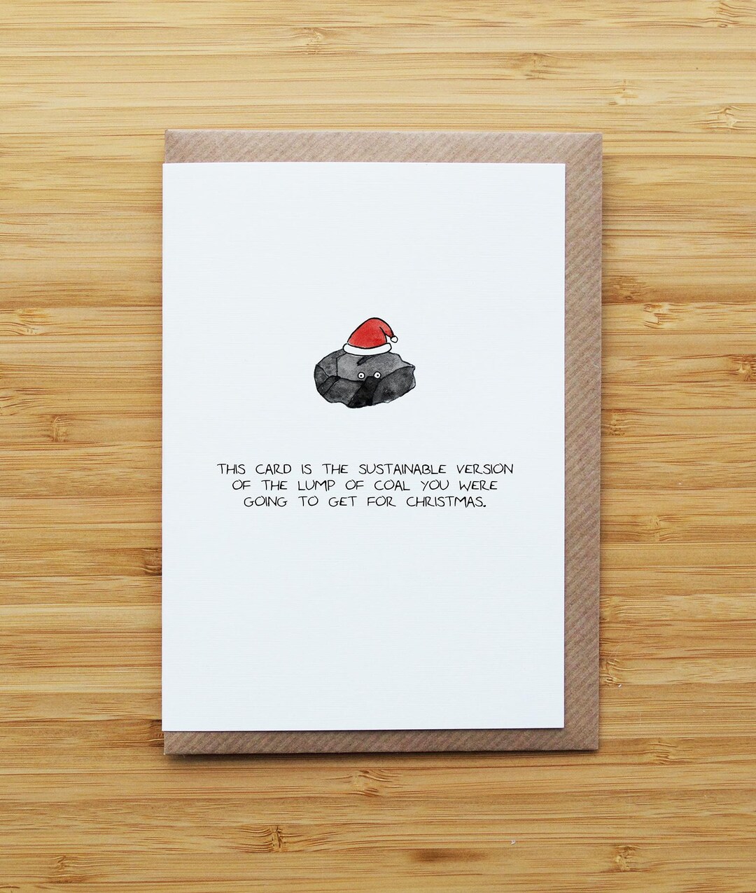 Coal Christmas Card - Funny - Recycled Card - Etsy