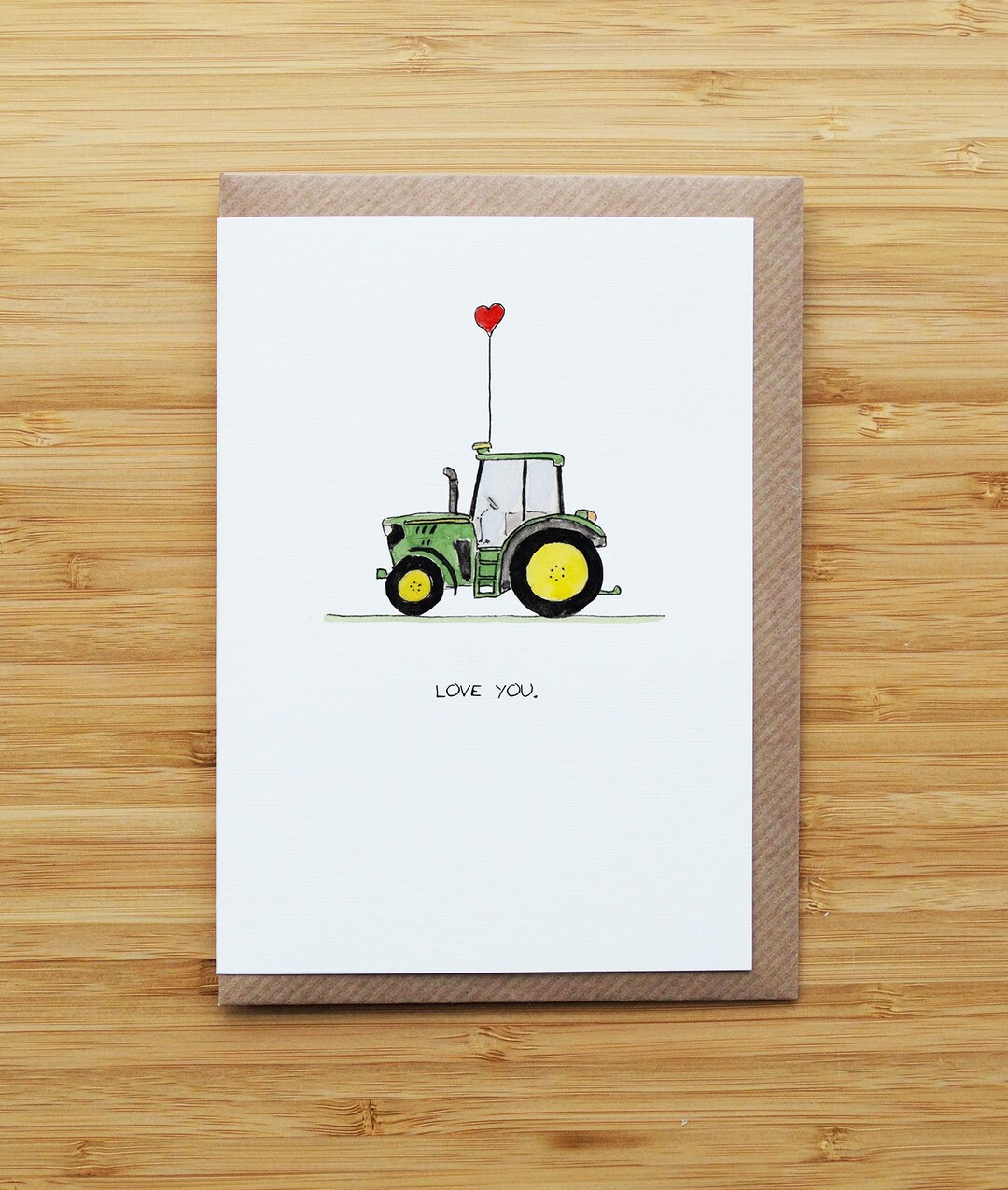 Love Tractor Card - Etsy