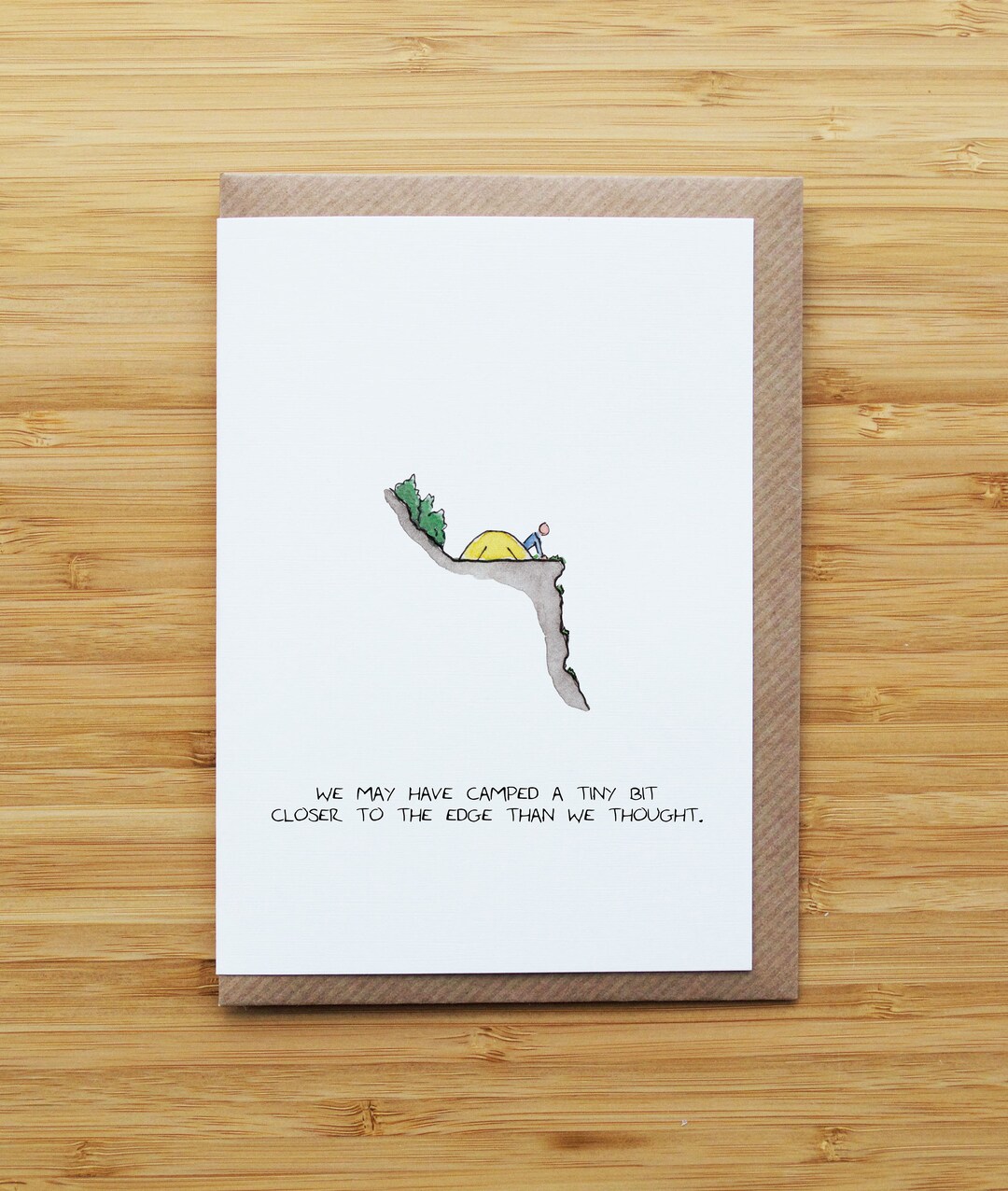 Camping Tent on Cliff Card - Etsy