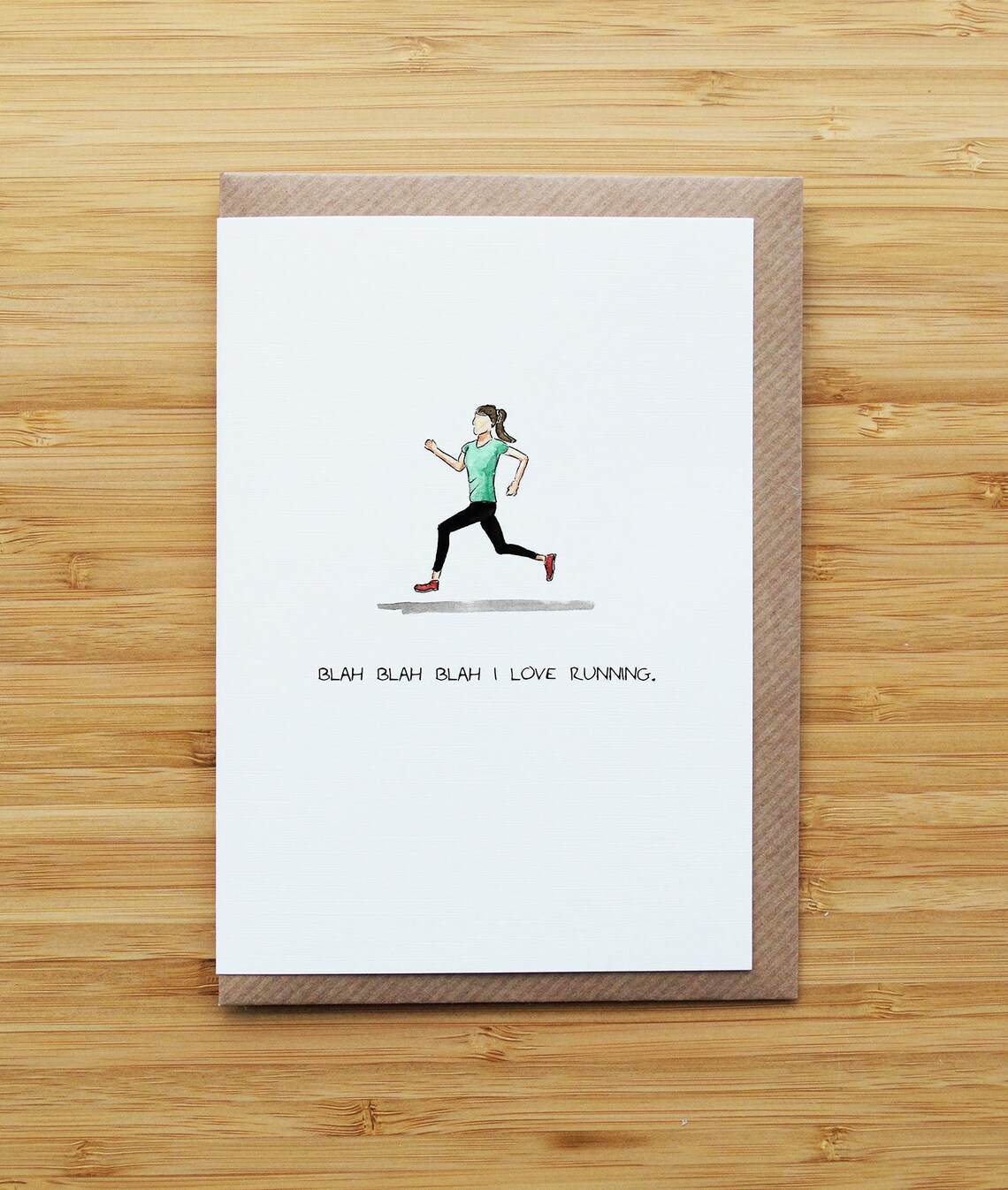 I Love Running Woman Card - Funny - Runner - Recycled Card - Etsy