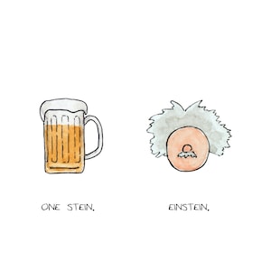 Einstein and Beer Card - Etsy